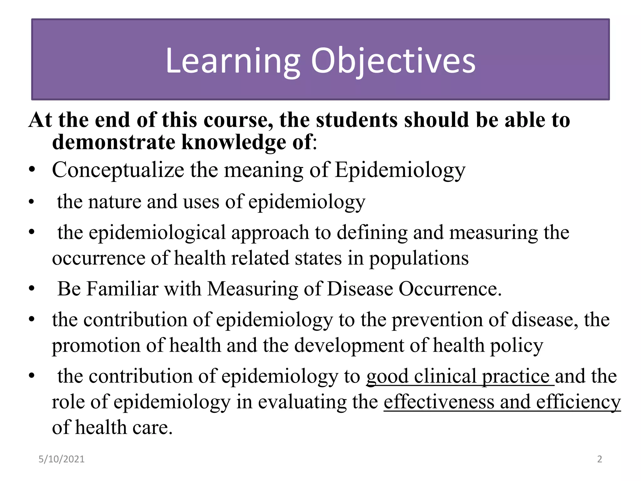 introduction of basic epidemiology | PPTX