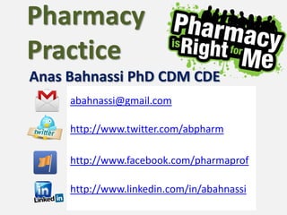 Pharmacy Practice: Lecture one: Medication Management Cycle Part One | PDF