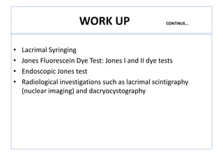 Lecture on Epiphora, Dacryocystitis For 4th Year MBBS Undergraduate ...