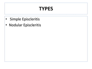 Lecture on Episcleritis & Scleritis For 4th Year MBBS Undergraduate ...