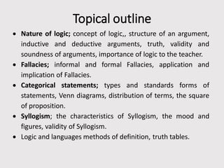 Logic, fallacies, arguments and categorical statements. | PPT
