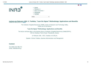 Lean Six Sigma” Methodology: Applications and Benefits - Institute of ...