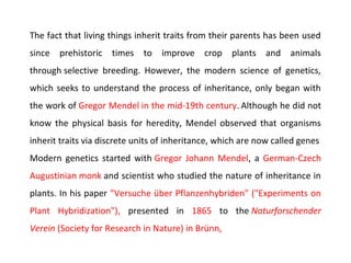Lecture on history of genetics | PPT