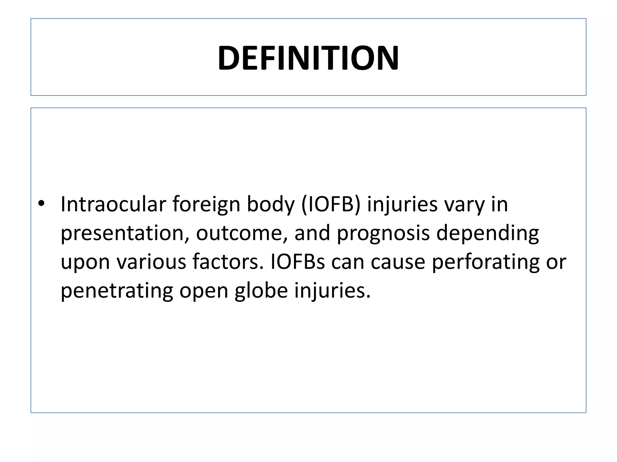 Lecture on Intraocular Foreign Bodies For 4th Year MBBS Undergraduate ...