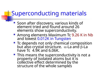 Superconductivity lecture notes and slides | PPT