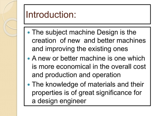 Lecture on machine design and material: Mechanical Engineering | PPT