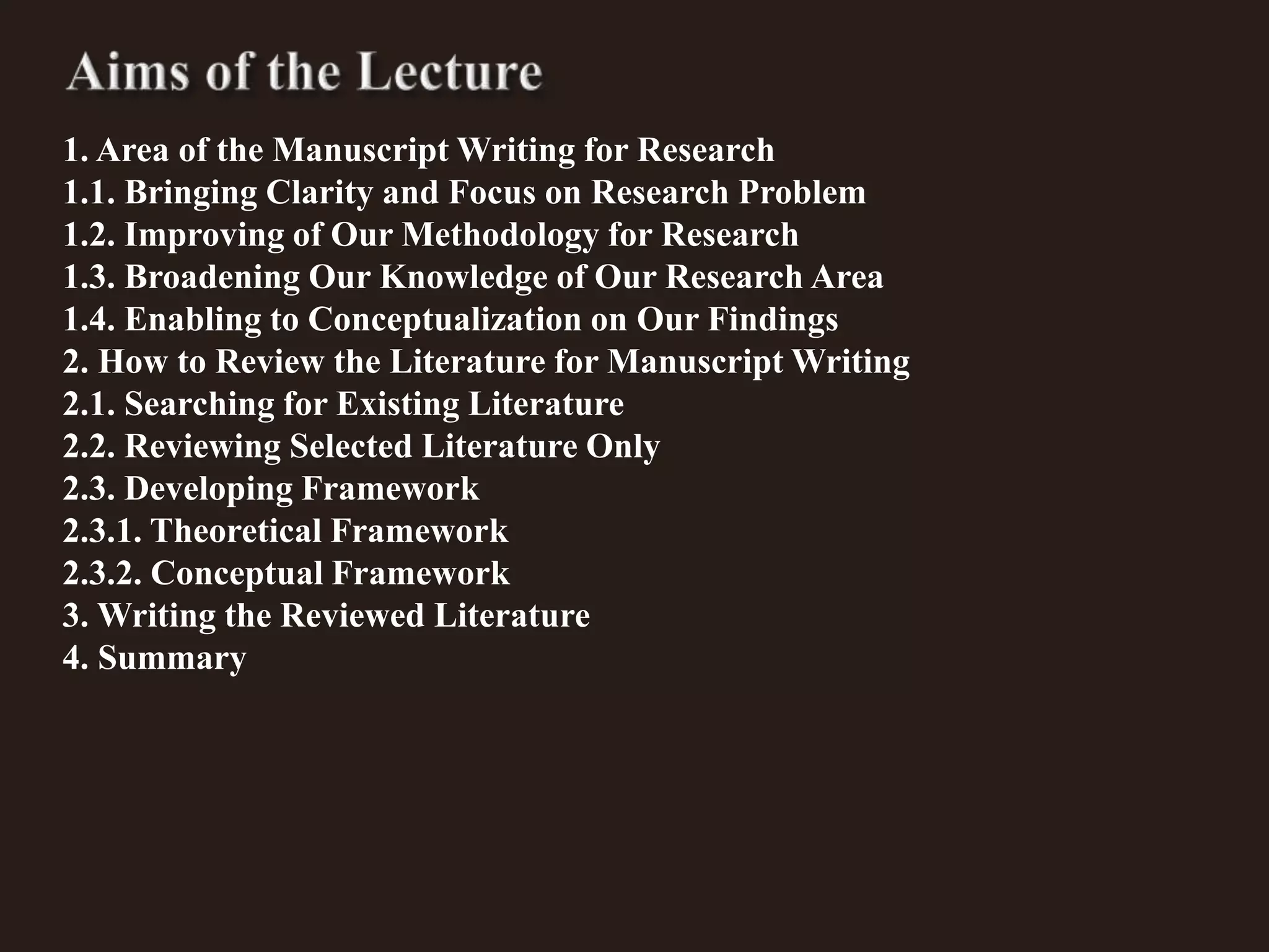 Lecture on manuscript writing how, what and why | PPT