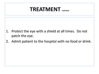 Lecture on Open Globe Injuries With Or Without IOFB For 4th Year MBBS ...