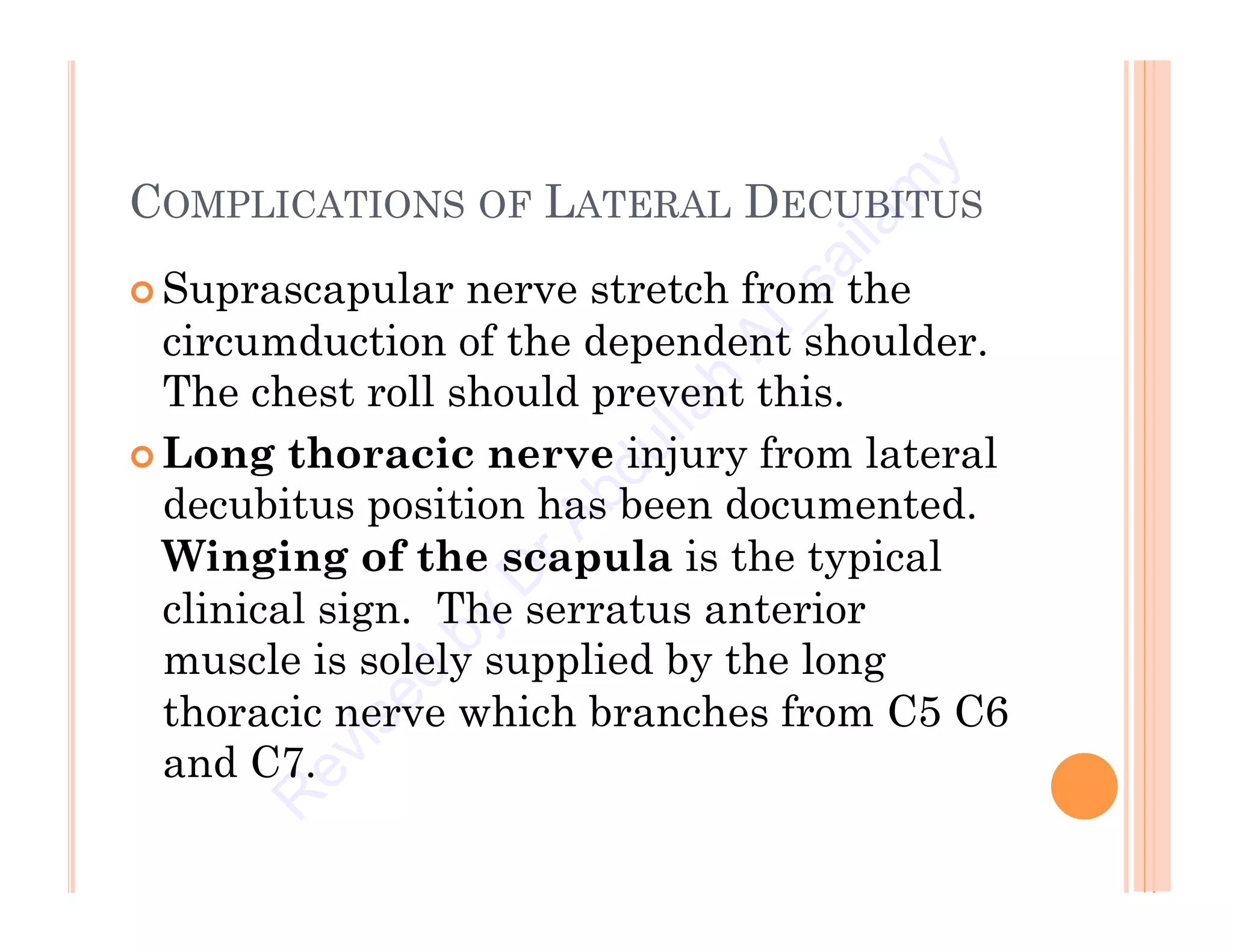 Lecture on patient position during anesthesia 2011 | PDF