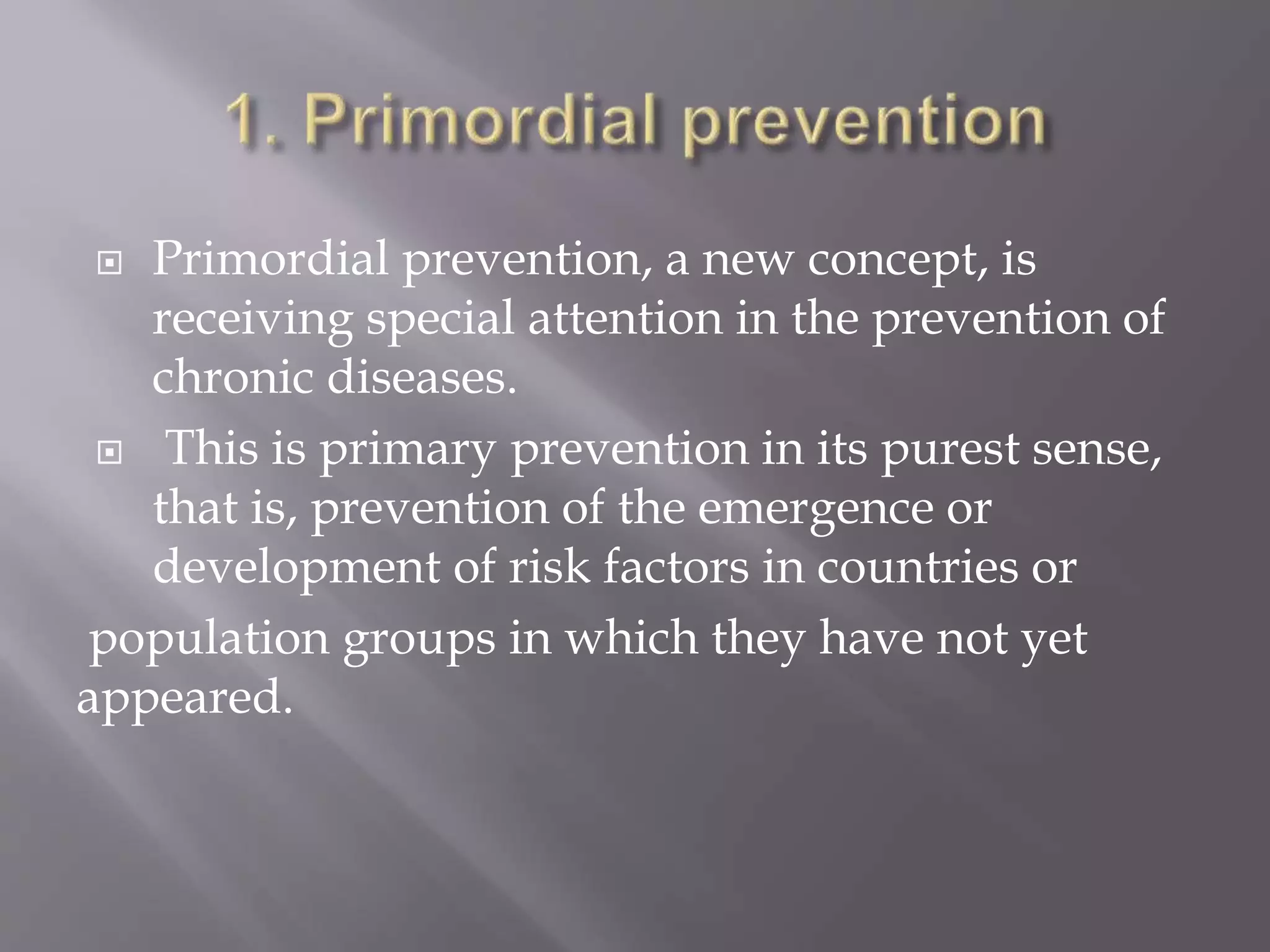 Prevention and Levels of Prevention Lecture | PPTX