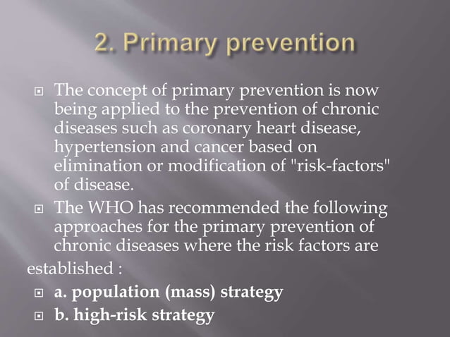 Prevention and Levels of Prevention Lecture | PPTX