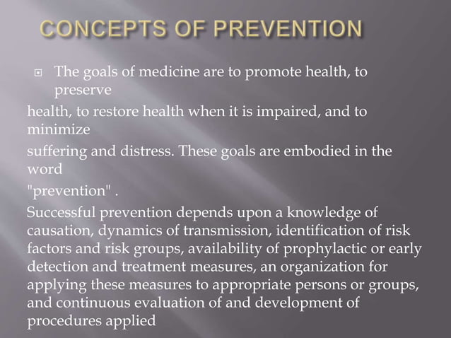 Prevention and Levels of Prevention Lecture | PPTX