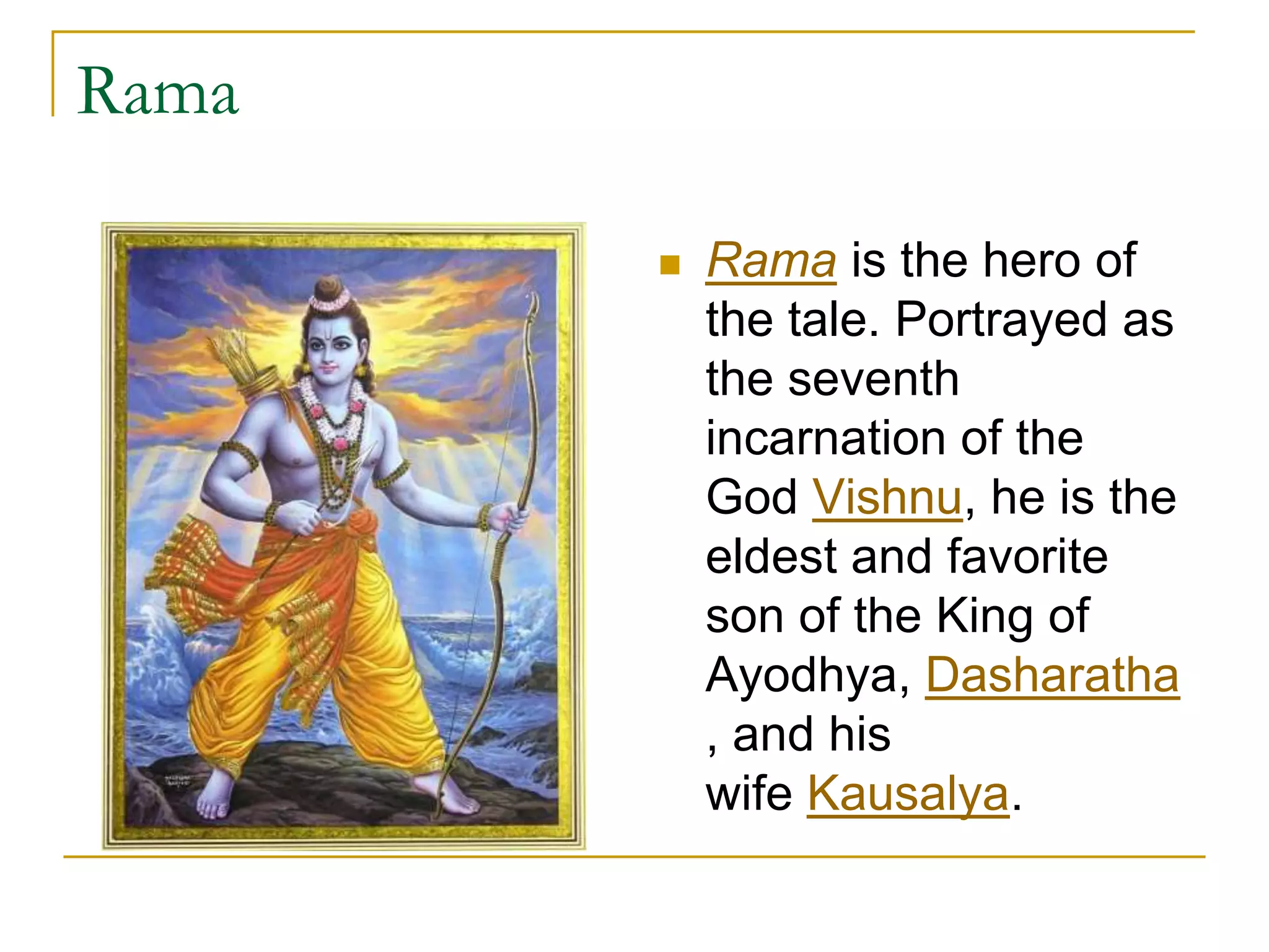 Lecture on ramayana (afro asian lit) | PPTX