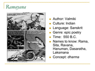 Lecture on ramayana (afro asian lit) | PPTX