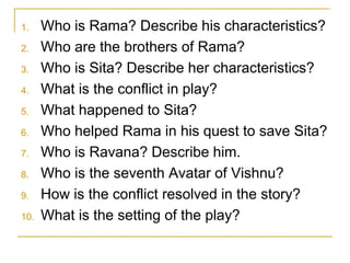 Lecture on ramayana (afro asian lit) | PPTX
