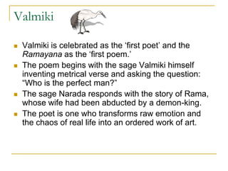 Lecture on ramayana (afro asian lit) | PPTX