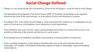 LECTURE ON SOCIAL CHANGE AND DEVELOPMENT.pptx | Education
