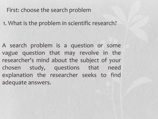 Lecture on the steps of scientific research numbers | PPT