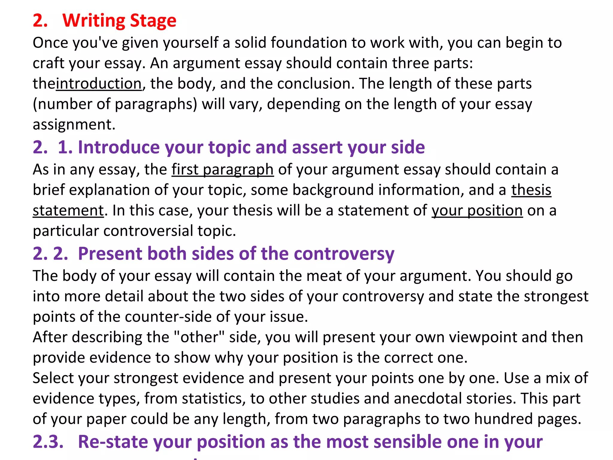 Lecture on writing argumentative essays ppt | PPT