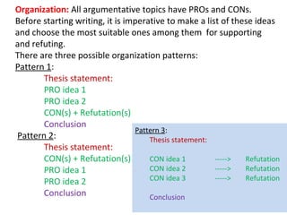 Lecture on writing argumentative essays ppt | PPT