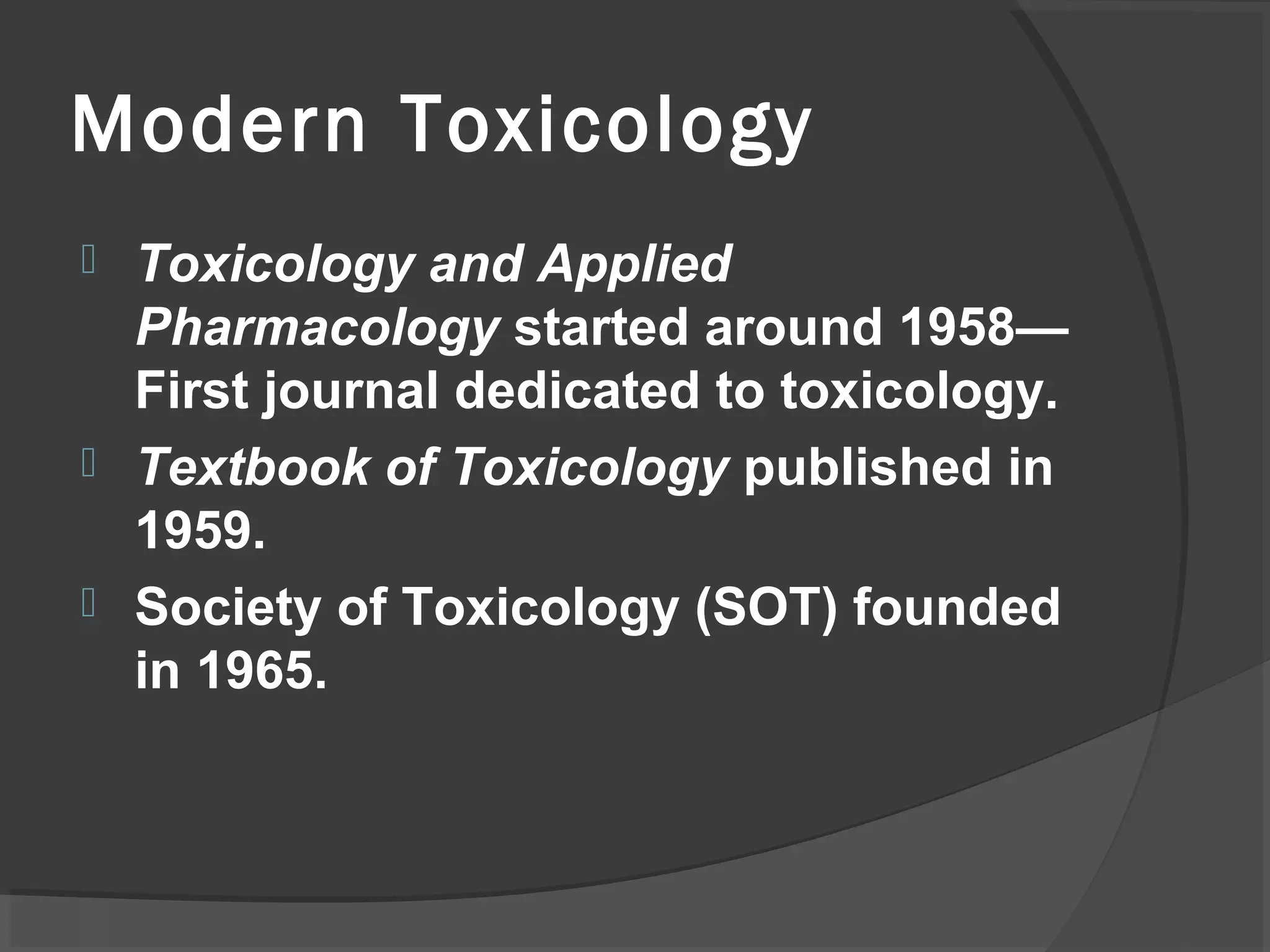 Toxicology-History | PPT