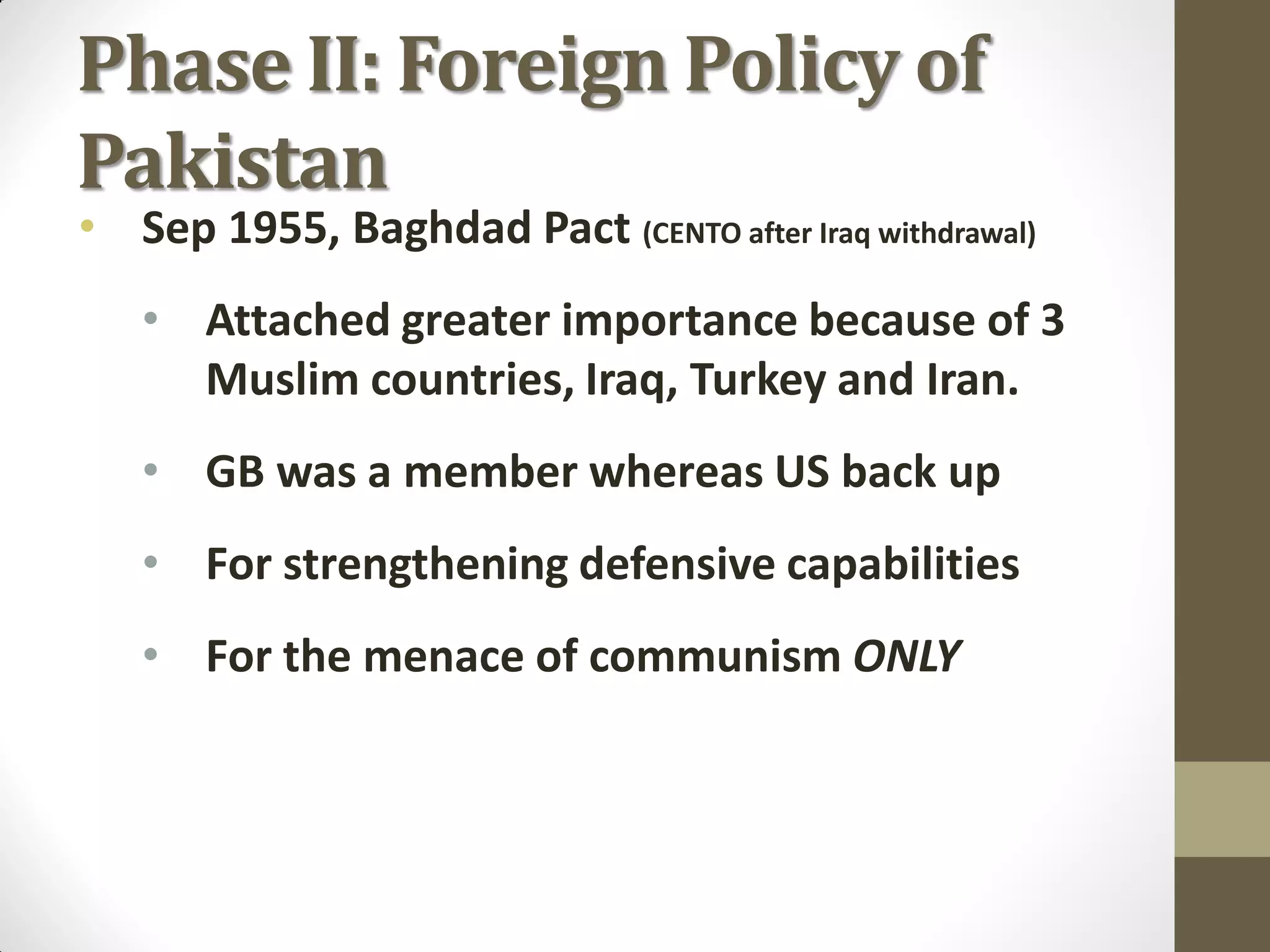 Pakistan Foreign Policy (Phase I & II) | PDF