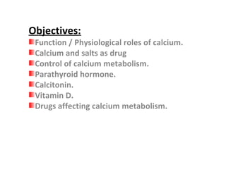 Lecture pharmacology of calcium metabolism | PPT