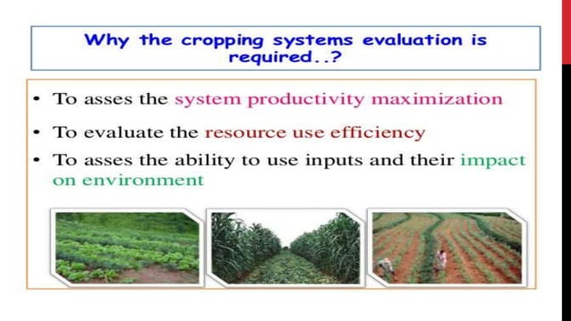 Evaluation of Cropping system | PPTX