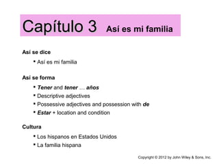 Powerpoint chapter 3: Así es mi familia | PPT