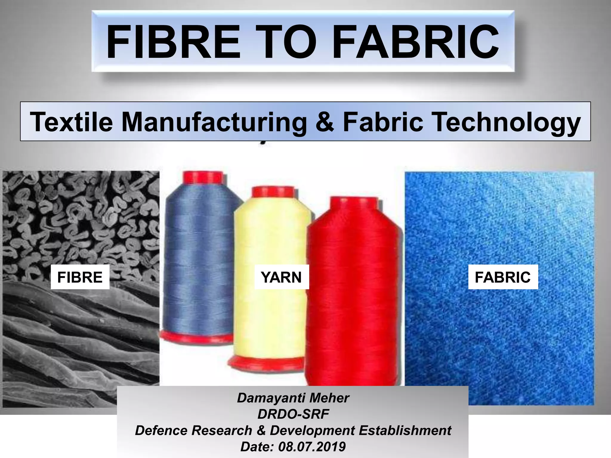 Textile manufacturing and fabric processing (fiber to fabric) | PPTX