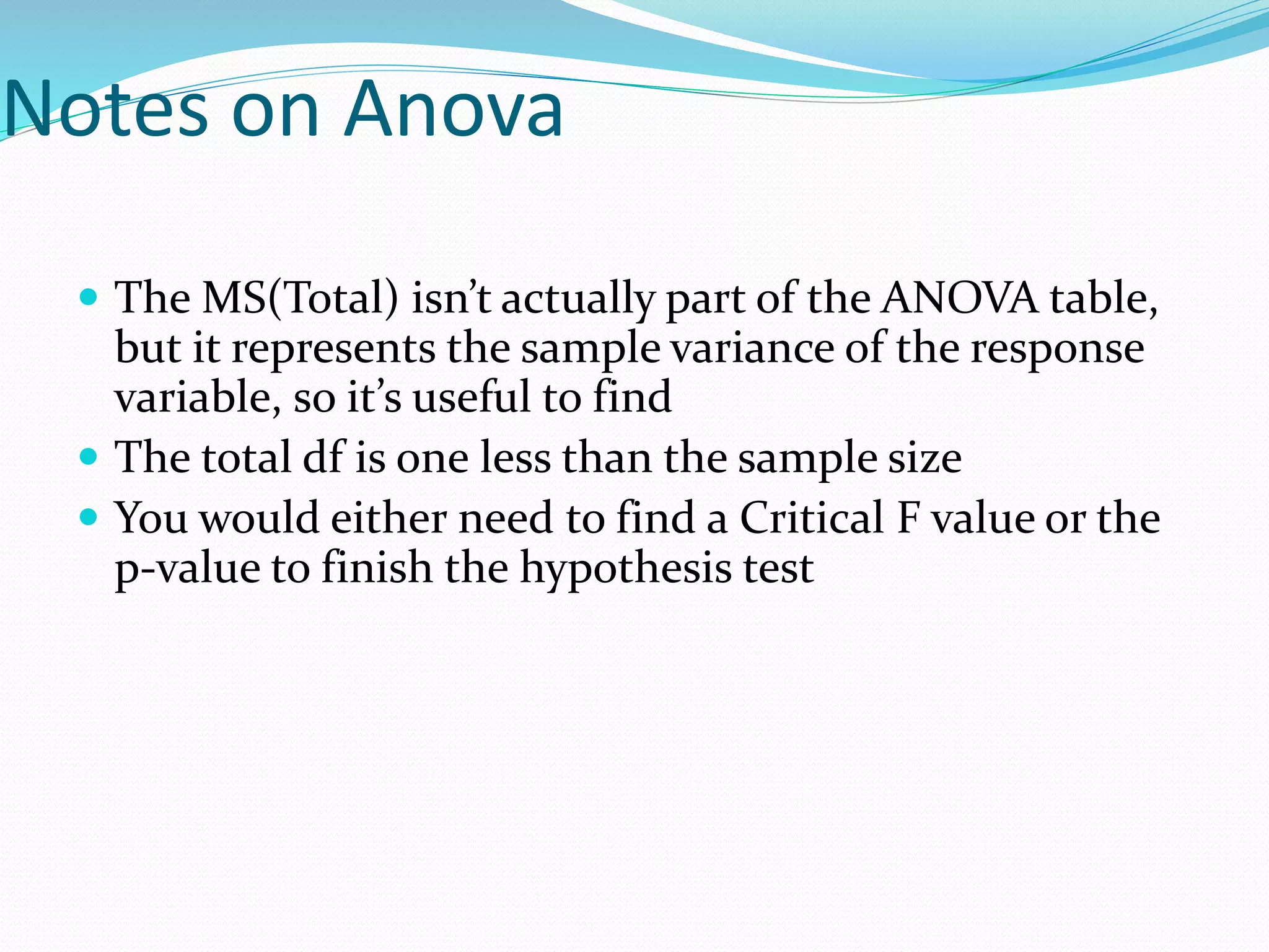 Full Lecture Presentation on ANOVA | PPTX