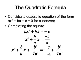Lecture quadratic equations good one | PPT
