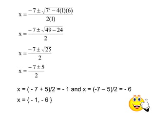 Lecture quadratic equations good one | PPT
