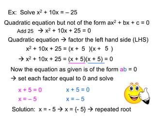 Lecture quadratic equations good one | PPTX