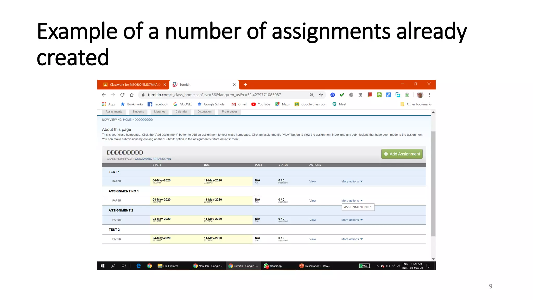 Lecturer How To Create Class And Assignment Turnitin Ppt