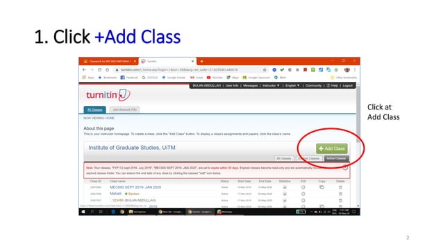Lecturer How To Create Class And Assignment Turnitin Ppt