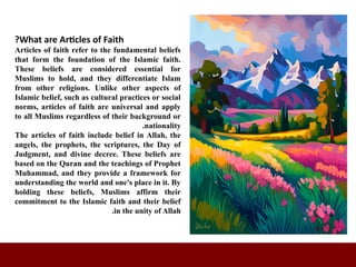 articles of faith or basic faith in islam | PPT