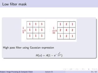 Frequency Domain Operation for Image Enhancement | PPT