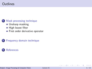 Frequency Domain Operation for Image Enhancement | PPT