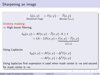 Frequency Domain Operation for Image Enhancement | PPT | Free Download