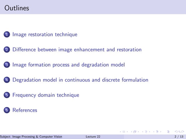 Image Restoration (Digital Image Processing) | PDF