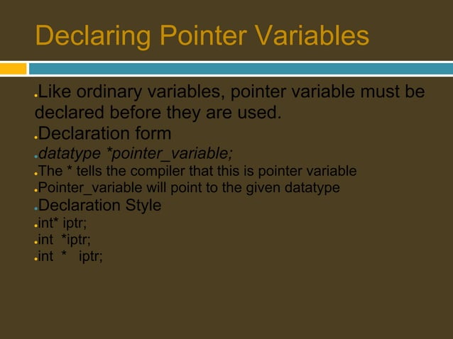 Lecturer23 pointersin c.ppt