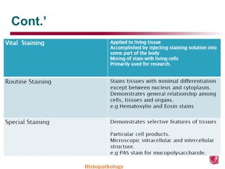 Lecturer 3. tissue staining | PPTX