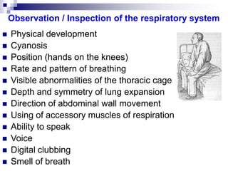 Lecture Respiratory system features. Examination of respiratory system ...