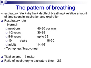Lecture Respiratory system features. Examination of respiratory system ...