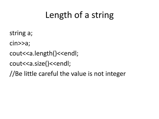 Lecture 3: Strings and Dynamic Memory Allocation | PPT