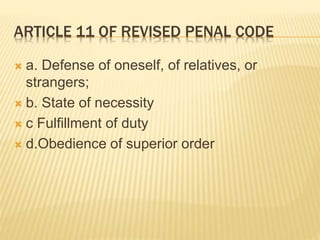 Lecture justifying circumstance | PPTX
