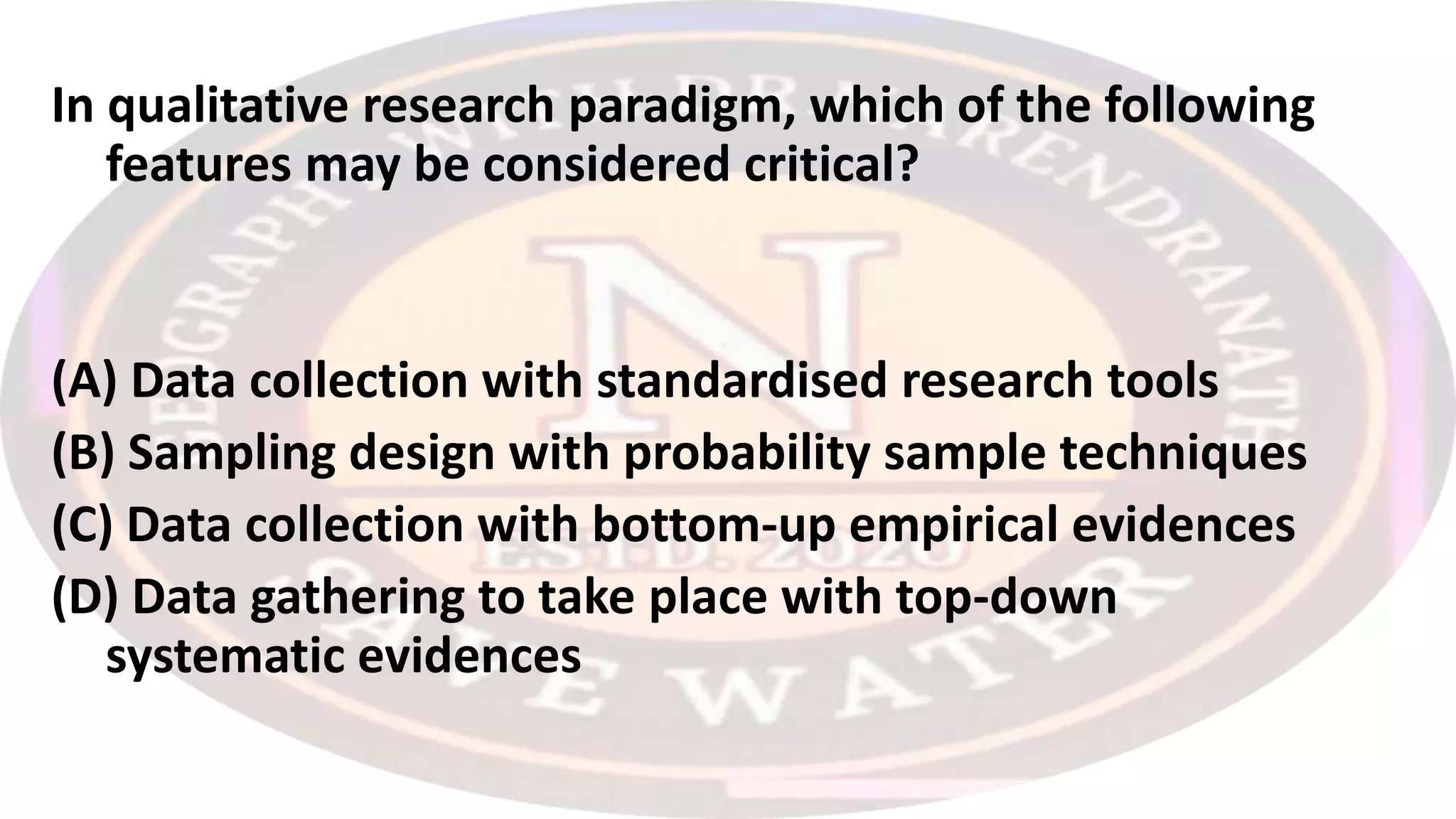 PhD entrance exam Research Methodology MCQ | PPTX | Science