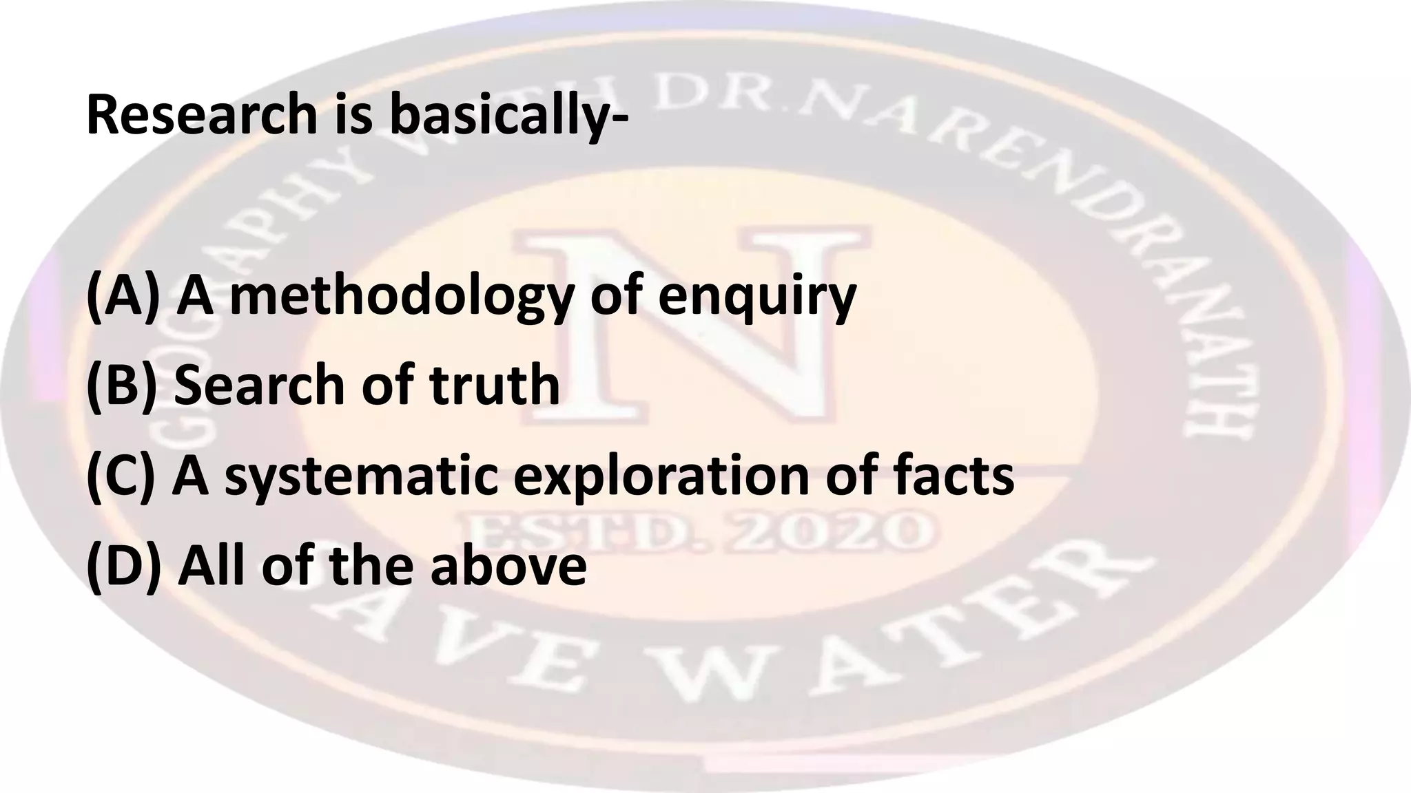 PhD entrance exam Research Methodology MCQ | PPTX