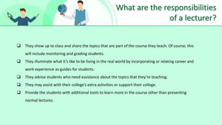 Lecturer vs. Professor – What’s the Difference | PPT
